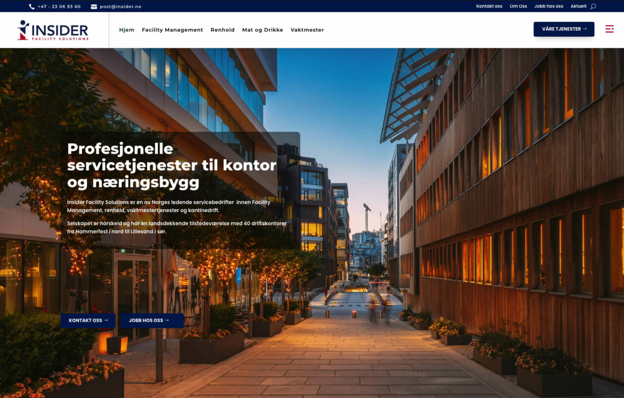 Utforsk våre nye og moderne nettsider! | Insider Facility Solutions